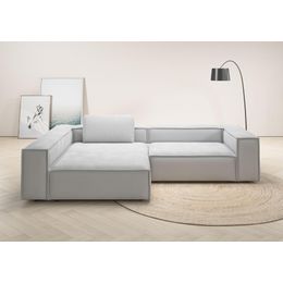 Ecksofa Home Affaire, B:306cm H:68cm T:191cm, grau, 94% Polyester, 6% Nylon, Wohnzimmer, Sofas, "Watertown, moderne XXL L-Form, 306 cm breit",