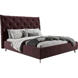 Polsterbett Home Affaire, B:196cm H:143cm L:234cm, rot, 100% Polyester, Betten, "Maxime, in 4 Breiten bis 200cm, auch in Leder", Kopfteilh&ouml;he 143 cm,