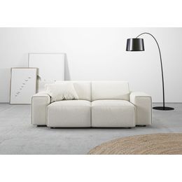2-Sitzer Home Affaire, B:194cm H:71cm T:101cm, weiß, 96% Polyester, 4% Polyacryl, Sofas, "Glimminge auch in Breitcord + Feincord + Easy care-Bezug",