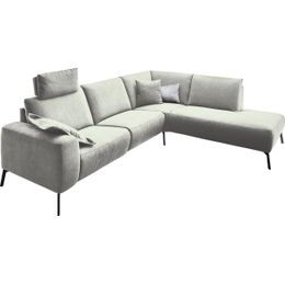Ecksofa Home Affaire, B:263cm H:85cm T:90cm, grau, Luxus-Microfaser weich (98% Polyester, 2% Nylon);Easy Care (100% Polyester), Wohnzimmer, Sofas,