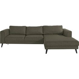 Ecksofa Home Affaire, B:280cm H:85cm T:167cm, grau, Wohnzimmer, Sofas, "Lumber Jack, elegant und bequem, Breite 280, hoher Fu&szlig;, L-Form", in moderner