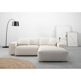 Ecksofa Home Affaire, B:234cm H:71cm T:191cm, wei&szlig;, 12% Polyacryl, 88% Polyester, Wohnzimmer, Sofas, "Glimminge L-Form auch in Breitcord, Feincord +