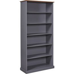 B&uuml;cherregal Inter Link, grau, B:90cm H:190cm T:38,1cm, Massivholz, Regale, B&uuml;cherregal