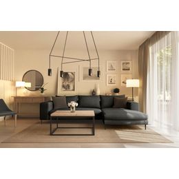 Ecksofa Home Affaire, B:324cm H:83cm T:170cm, grau, 92% Polyester 8% Nylon, Wohnzimmer, Sofas, "Aurora, L-Form, mit extra breiter Recamiere, 324 x