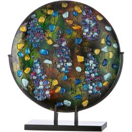 Dekoschale, B:52cm H:54cm T:15cm, bunt, CASABLANCA BY GILDE, Glas, Dekoschalen, "Schale auf St&auml;nder Pierre"