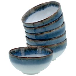 Creatable Dipschale "Cascade, Schale 6-tlg", &Oslash; 12cm, blau, Sch&uuml;sseln, Rekativglasur, Healthy Food