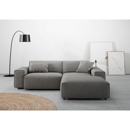 Ecksofa Home Affaire, B:234cm H:71cm T:191cm, grau, 100% Polyester, Wohnzimmer, Sofas, "Glimminge L-Form auch in Breitcord, Feincord + Easy