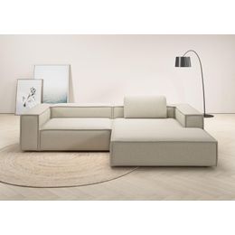 Ecksofa Home Affaire, B:306cm H:68cm T:191cm, beige, 96% Polyester, 4% Nylon, Wohnzimmer, Sofas, "Watertown, modernes XXL L-Form, 306 cm breit",