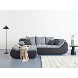 Inosign Ecksofa HOME AFFAIRE, B:271cm H:90cm T:104cm, silber, Wohnzimmer, Sofas, "Imola, elegant und modern, aktuelle Steppung im Sitz, bequem, L-Form", frei