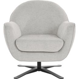 Drehsessel Home Affaire, B:83cm H:85cm T:80cm, silber, 100% Polyester, Wohnzimmer, Sessel, "Stavre, Loungesessel mit Drehfunktion", in moderner