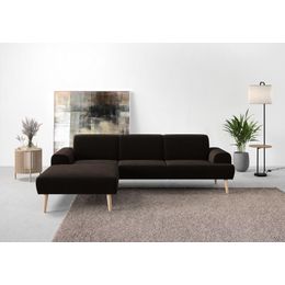 Ecksofa Home Affaire, B:292cm H:83cm T:176cm, braun, 100% Polyester, Wohnzimmer, Sofas, "Swift Scandic Design, Federkern f&uuml;r hohen Sitzkomfort,