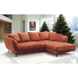 Ecksofa, B:282cm H:91cm T:187cm, braun, exxpo - SOFA FASHION, Wohnzimmer, Sofas, "Midway mit einfacher Easy-Lift-Bettfunktion, bodenfrei und modern",