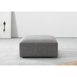 Polsterhocker Home Affaire, B:82cm H:39cm T:82cm, grau, 100% Polyester, Hocker, "Cushid", Passend zur Serie Cushid