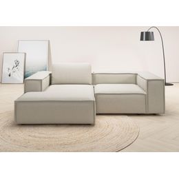 Ecksofa Home Affaire, B:246cm H:68cm T:171cm, beige, 96% Polyester, 4% Nylon, Wohnzimmer, Sofas, "Watertown, kompakte L-Form, 246 cm breite f&uuml;r