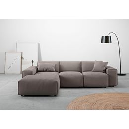 Ecksofa Home Affaire, B:264cm H:71cm T:191cm, grau, 100% Polyester, Wohnzimmer, Sofas, "Glimminge L-Form auch in Breitcord, Feincord + Easy