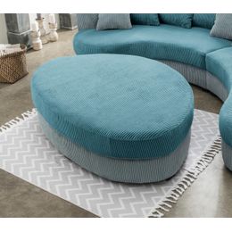 Polsterhocker Home Affaire, B:150cm H:38cm T:96cm, blau, 100% Polyester, Hocker, "Limoncello"