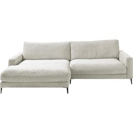 Ecksofa Home Affaire, B:272cm H:84cm T:190cm, grau, 88% Polyester, 12% Polyacryl, Wohnzimmer, Sofas, "Downtown, B/T/H: 272/190/84 cm L-Form", weicher