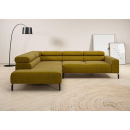 Ecksofa Home Affaire, B:276cm H:71cm T:219cm, gr&uuml;n, 95% Polyester, 5% Nylon, Wohnzimmer, Sofas, "Antonelli, L-Form, inkl. Kopfteilverstellung, Breite