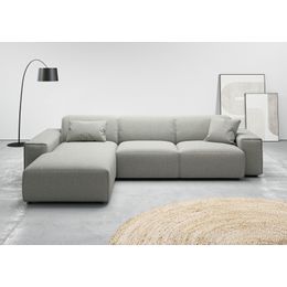 Ecksofa Home Affaire, B:294cm H:71cm T:191cm, silber, 96% Polyester, 4% Polyacryl, Wohnzimmer, Sofas, "Glimminge auch in Breitcord, Feincord, Boucl&eacute;