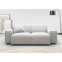 2-Sitzer Home Affaire, B:194cm H:71cm T:101cm, silber, 95% Polyester, 5% Nylon, Sofas, "Glimminge auch in Breitcord + Feincord + Easy care-Bezug",