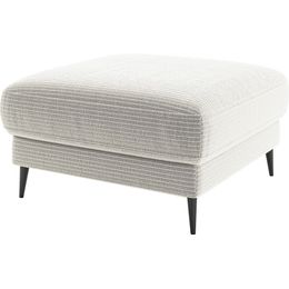 Polsterhocker Home Affaire, B:80cm H:44cm T:80cm, silber, 100% Polyester, Hocker, "Downtown", passend zur Serie, auch in Cord
