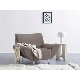 Sessel Home Affaire, B:112cm H:83cm T:82cm, braun, Luxus-Microfaser ALCAZAR (100% Polyester);Feinstruktur (100% Polyester);Kunstleder SOFTLUX,