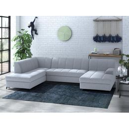 Wohnlandschaft Home Affaire, B:297cm H:75cm T:195cm, grau, 95% Polyester, 5% Nylon, Sofas, "Balme, moderne Formensprache, zeitloses Design, U-Form",