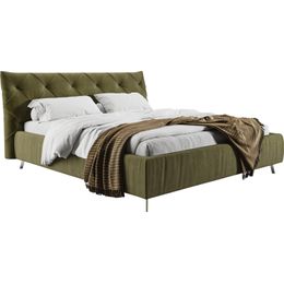 Polsterbett Home Affaire, B:176cm H:105cm L:254cm, grün, 100% Polyester, Betten, "Elloree in 4 Breiten bis 200cm, auch in Leder", Kopfteilhöhe 105cm,