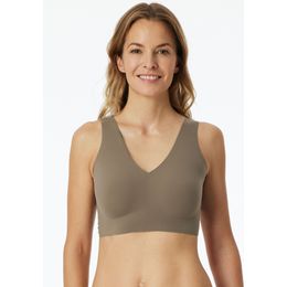 Schiesser Damen Bustier "Invisible Soft", Gr. 40, braun, Single Jersey, Obermaterial: 75% Polyamid, 25% Elasthan, unifarben, BHs, Microfaser,