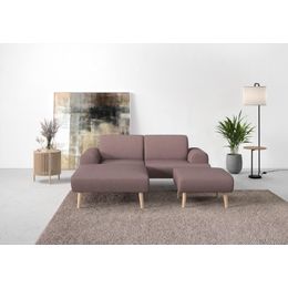 Ecksofa Home Affaire, B:192cm H:83cm T:176cm, lila, 100% Polyester, Wohnzimmer, Sofas, "Swift Scandic Design, komfortabler Federkern, Breite 192cm,