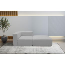 Sofa-Eckelement Home Affaire, B:108cm H:69cm T:206cm, grau, 100%Polyester, Polsterelemente, "Utvik bestehend aus Eckelement und Hocker", als Modul