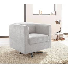 Sessel Home Affaire, B:72cm H:71cm T:75cm, silber, Feinstruktur weich (92% Polyester, 8% Nylon);Struktur fein ( 100% Polyester);Struktur (30%