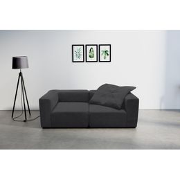 2-Sitzer Home Affaire, B:216cm H:69cm T:108cm, grau, 95% Polyester, 5% Nylon, Sofas, "Utvik bestehend aus 2 Eckelementen", bestehend aus einzelnen