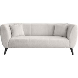 3-Sitzer Home Affaire, B:208cm H:83cm T:88cm, wei&szlig;, 100% Polyester, Sofas, zwei verschiedene Fu&szlig;farben w&auml;hlbar