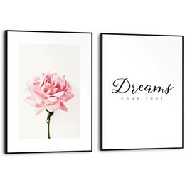 Poster Reinders, B:30cm H:40cm T:1,6cm, rosa, MDF, Bilder, "Dream Flower"