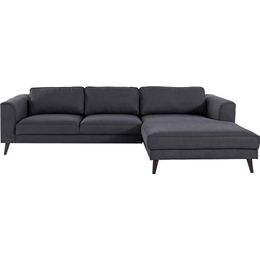 Ecksofa Home Affaire, B:280cm H:85cm T:167cm, grau, Wohnzimmer, Sofas, "Lumber Jack, elegant und bequem, Breite 280, hoher Fu&szlig;, L-Form", in moderner