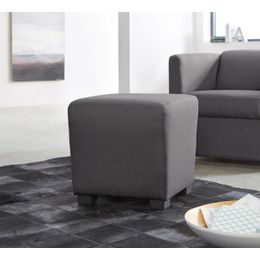 Hocker Home Affaire, B:46cm H:43cm T:46cm, schwarz, Luxus-Microfaser (92% Polyester, 8% Nylon);Struktur fein ( 100% Polyester);Struktur in