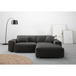 Ecksofa Home Affaire, B:234cm H:71cm T:191cm, grau, 100% Polyester, Wohnzimmer, Sofas, "Glimminge L-Form auch in Breitcord, Feincord + Easy