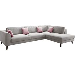 Ecksofa Home Affaire, B:294cm H:83cm T:203cm, rosa, Luxus-Microfaser (100% Polyester);Samt (100% Polyester), Wohnzimmer, Sofas, "Laurentia, L-Form",