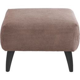 Polsterhocker Home Affaire, B:66cm H:44cm T:66cm, rosa, 100% Polyester, Hocker, "Colori", Holzfu&szlig;farbe w&auml;hlbar, verschiedene Stoffe, hochwertige