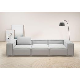 3,5-Sitzer Home Affaire, B:336cm H:68cm T:118cm, grau, 94% Polyester, 6% Nylon, Sofas, "Watertown, modernes Big-Sofa XXL, 336 cm Breite, auch in