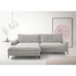 Ecksofa Home Affaire, B:272cm H:84cm T:190cm, grau, 88% Polyester, 12% Polyacryl, Wohnzimmer, Sofas, "Downtown, B/T/H: 272/190/84 cm L-Form", weicher