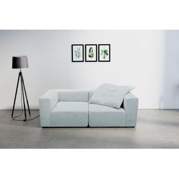 2-Sitzer Home Affaire, B:216cm H:69cm T:108cm, blau, 95% Polyester, 5% Nylon, Sofas, "Utvik bestehend aus 2 Eckelementen", bestehend aus einzelnen