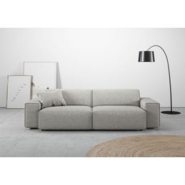 Big-Sofa Home Affaire, B:254cm H:71cm T:101cm, silber, 96% Polyester, 4% Polyacryl, Sofas, "Glimminge auch in Breitcord, Feincord + Easy care-Bezug",