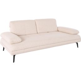 2-Sitzer Home Affaire, B:212cm H:83cm T:107cm, beige, Struktur weich (100% Polyester);Struktur grob (100% Polyester);100% NaturLEDER, Sofas,