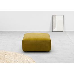 Hocker Home Affaire, H:71cm T:80cm, gr&uuml;n, 95% Polyester, 5% Nylon, Wohnzimmer, Hocker, "Glimminge auch in Breitcord, Feincord und Easy care-Bezug",