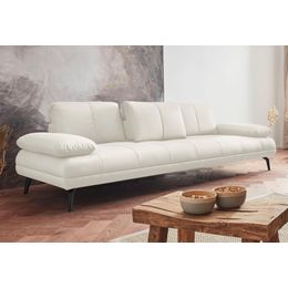 3-Sitzer Home Affaire, B:251cm H:83cm T:107cm, beige, Struktur weich (100% Polyester);Struktur grob (100% Polyester);100% NaturLEDER, Sofas,