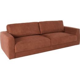 2,5-Sitzer Home Affaire, B:236cm H:80cm T:102cm, braun, Luxus-Microfaser Lederoptik (100% Polyester);Struktur grob (100% Polyester);Samtoptik (100%