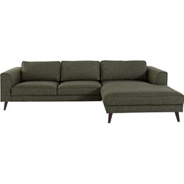 Ecksofa Home Affaire, B:280cm H:85cm T:167cm, gr&uuml;n, Wohnzimmer, Sofas, "Lumber Jack, elegant und bequem, Breite 280, hoher Fu&szlig;, L-Form", in moderner