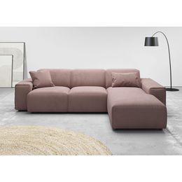 Ecksofa Home Affaire, B:264cm H:71cm T:191cm, rosa, 95% Polyester, 5% Nylon, Wohnzimmer, Sofas, "Glimminge L-Form auch in Breitcord, Feincord + Easy